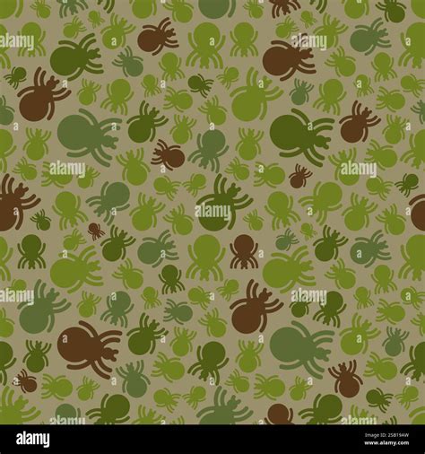 Tick Insect Army Pattern Seamless Military Background Insects Texture Khaki Green Hunting