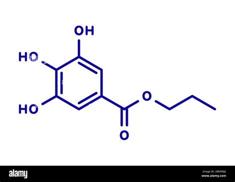 Propyl Gallate Antioxidant Food Additive Molecule Skeletal Formula