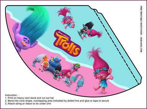 Editable Trolls Invitation Template Invitations Resume Examples