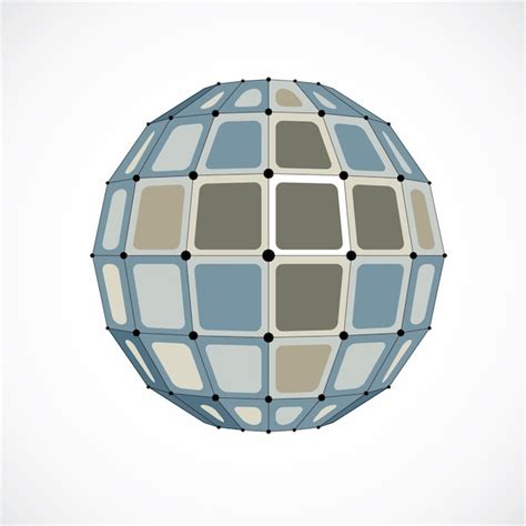 Premium Vector 3d Vector Digital Wireframe Spherical Object Made Using Facets Geometric