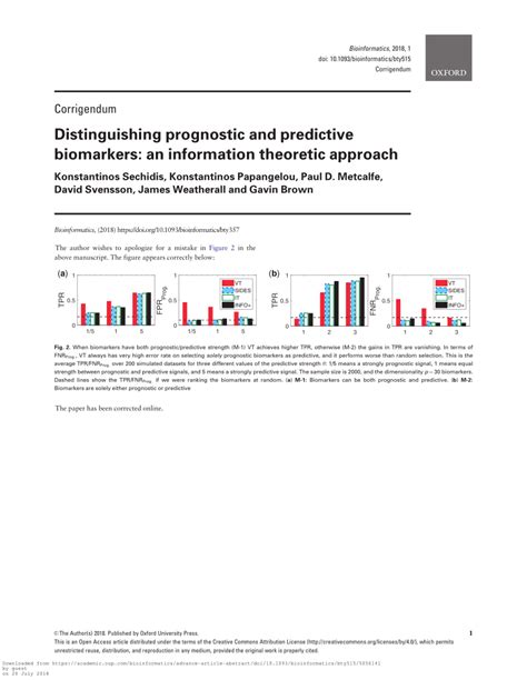Pdf Distinguishing Prognostic And Predictive Biomarkers An