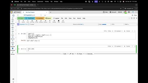 How To Differentiate A Function In Jupyter Using Sagemath In Cocalc Youtube