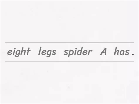 Spiders Snetence Unjumble