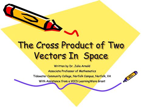 PPT The Cross Product Of Two Vectors In Space PowerPoint Presentation ID