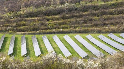 Solar Array Of Photovoltaic Panels In Field Stock Photo Image Of Blue Alternative
