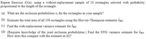 solved repeat exercise 43 a using a without replacement