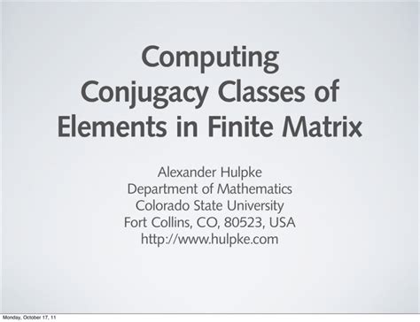 Computing Conjugacy Classes Of Elements In Finite Matrix