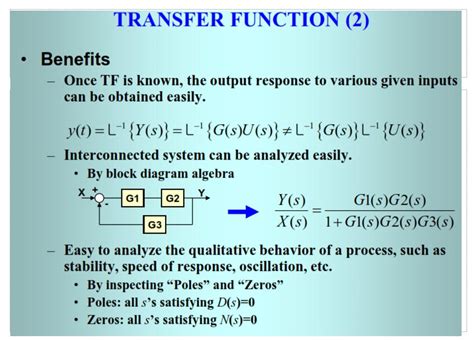 transfer function 2 benefits once tf is known