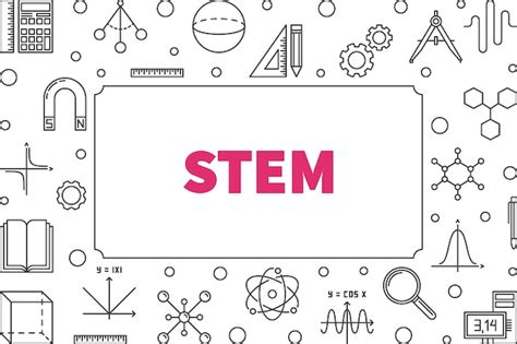 Premium Vector Vector Stem Horizontal Linear Frame Education Concept Illustration