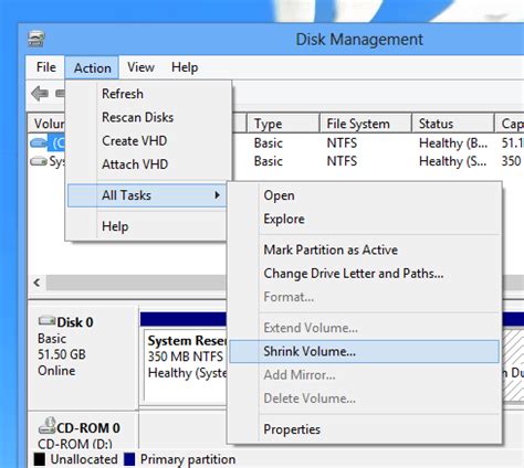 Reduce Hard Disk Size On Windows 8