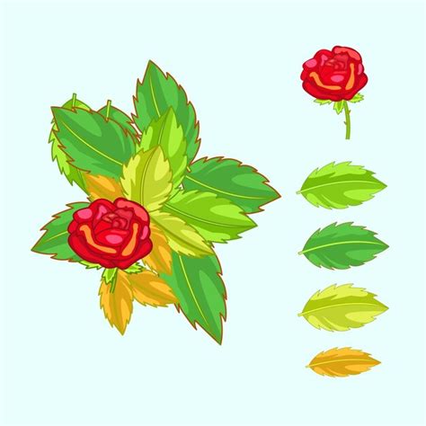 Premium Vector Flower And Leaf 2d Vector