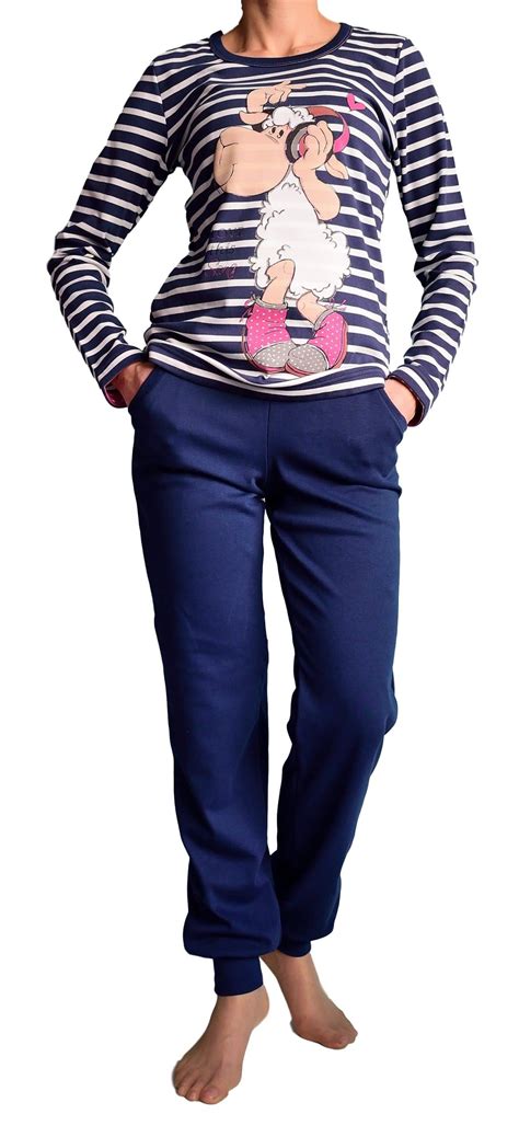 Дамска пижама Affect с дълго долнище стеснено на глезена и горнище с дълъг ръкав 0703