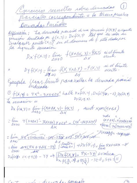Ejercicios Resueltos De Derivadas Parciales Pdf