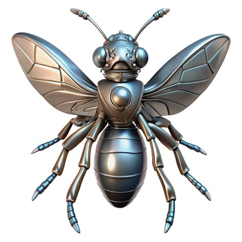 Vibrant Contemporary Alien Insect With Metallic Exoskeleton Detailed