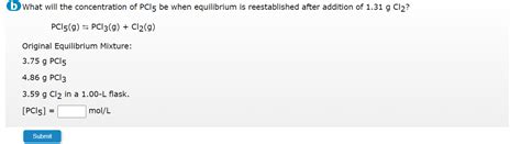 Solved B What Will The Concentration Of Pcl5 Be When