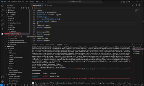 BUG PlatformIO Run Menuconfig Dosen T Work Issue Platformio Platform Espressif GitHub