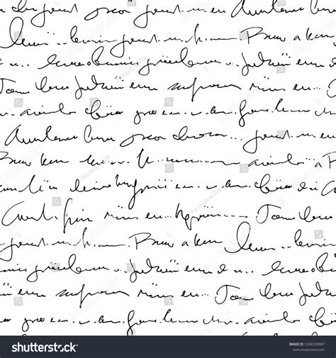 Handwritten Abstract Text Seamless Pattern Vector Stock Vector Royalty Free