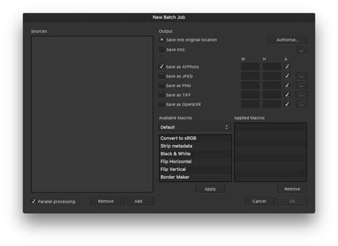 hdr flow automatic batch processing pre v2 archive of affinity on