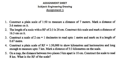 Assignment Sheet Subject Engineering Drawing Assignment 1 Filo