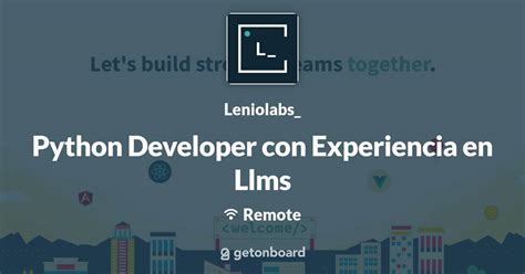Python Developer Con Experiencia En Llms At Improving South America