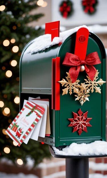 Premium Ai Image Photo Of Christmas Festive Mailbox With Card