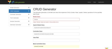 Yii2 Advanced App Class Device Does Not Exist Or Has Syntax Error