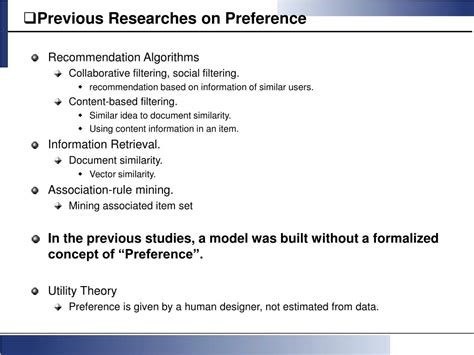Ppt Modeling Preference Integrating Content Based And Collaborative