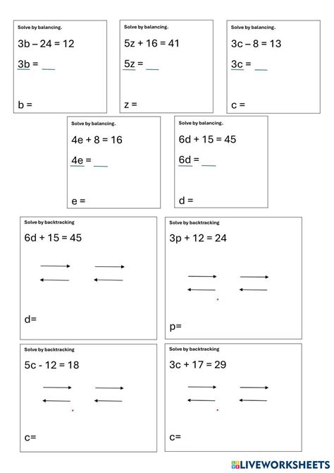 Solving Equatio Math Worksheets 8149535