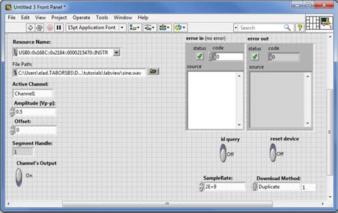 How To Control Tabor Awgs With Labview Example1 Load An Arbitrary Waveform File