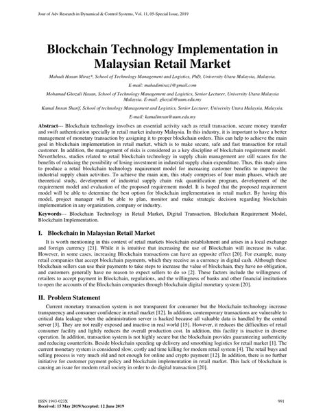 Pdf Blockchain Technology Implementation In Malaysian Retail Market