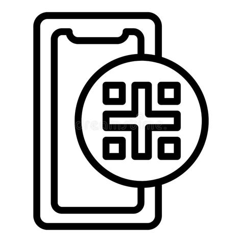 Phone Scanner Icon Outline Vector Qr Code Stock Vector Illustration Of Phone Screen 229677006