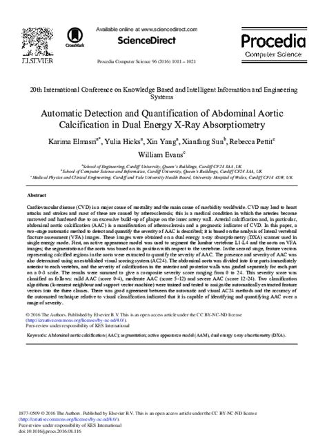 Pdf Automatic Detection And Quantification Of Abdominal Aortic