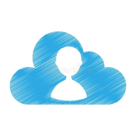 Cloud Computing With User Silhouette Stock Vector Illustration Of