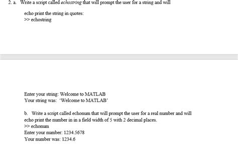 Solved 2 A Write A Script Called Echostring That Will