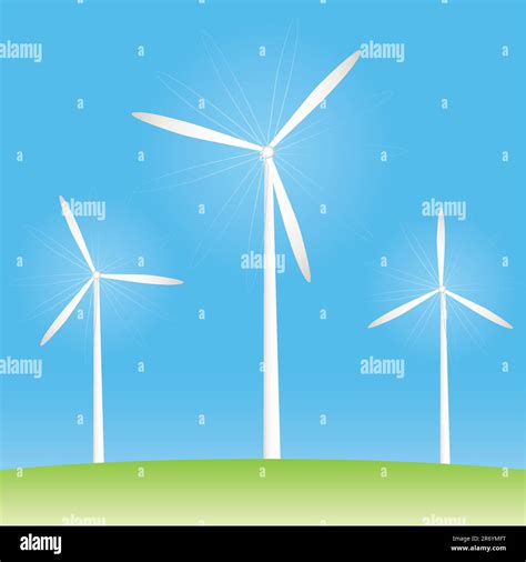 Ecology Concept Wind Driven Generators Vector Illustration Stock Vector Image And Art Alamy