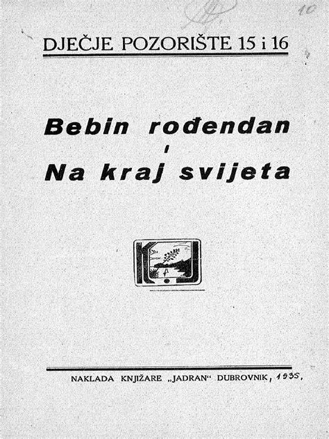 Bebin Rođendan I Na Kraj Svijeta Pdf