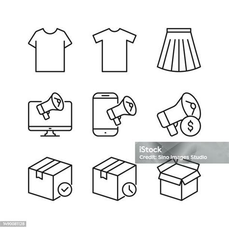 전자 상거래의 편집 가능한 세트 아이콘 흰색 배경에 분리된 벡터 그림 프레젠테이션 웹 사이트 또는 모바일 앱에 사용 검색에 대한 스톡 벡터 아트 및 기타 이미지 Istock