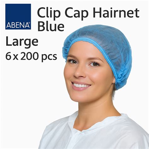 Abena Clip Cap Hairnet Blue 6 X 200 Pcs Ce Certified And Food Safe