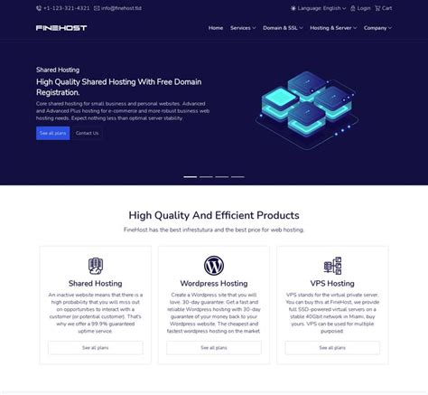 Finehost Html Hosting Website Template And Whmcs Template Website Hosting Website Template