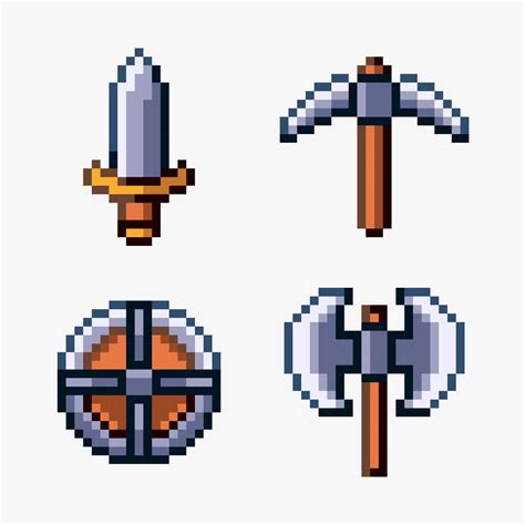 Weapons Pixel Art 5146483 Vector Art At Vecteezy