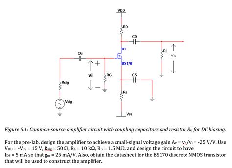 Solved Consider The Common Source Amplifier Shown Below Chegg