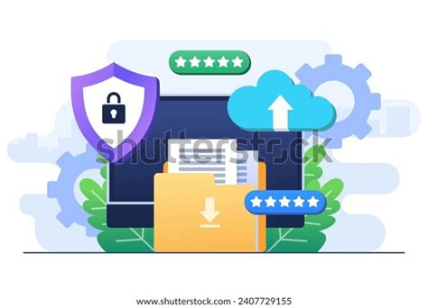 Cloud Computing Database Service Synchronize Data Stock Vector Royalty
