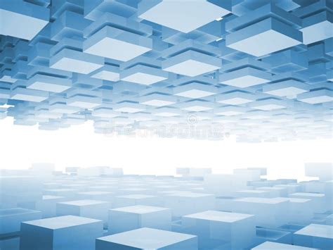 Abstract 3d Background With Blue Boxes Stock Illustration Illustration Of Decorative
