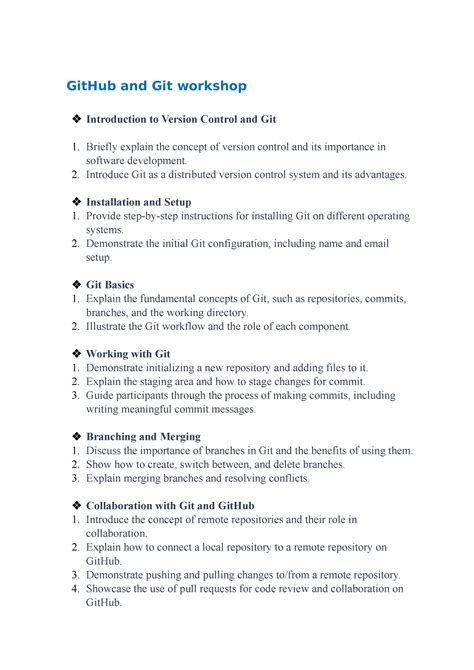 Git Hub And Git Workshop Agenda 4 Github And Git Workshop