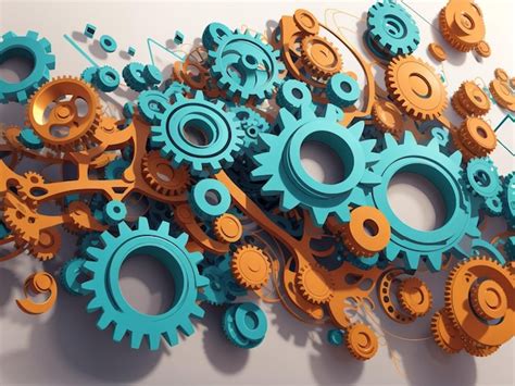 Premium Ai Image A Symphony Of Interlocking Gears And Abstract Shapes