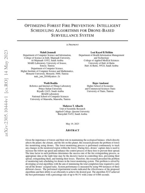 Optimizing Forest Fire Prevention Intelligent Scheduling Algorithms For