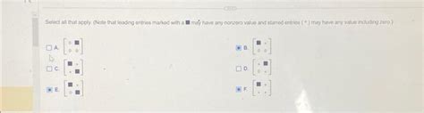 Solved Select All That Apply Note That Leading Entries Chegg