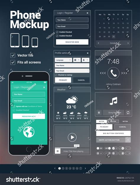 Modern Mobile Phone User Interface Elements Stock Vector Royalty Free 220762135