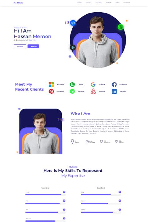 Al Raza Graphic I Created A Portfolio Website Using Html