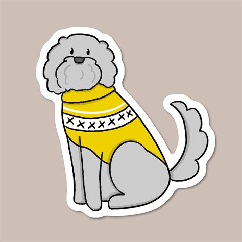 Cockapoo In Yellow Sticker Woof By Hollie